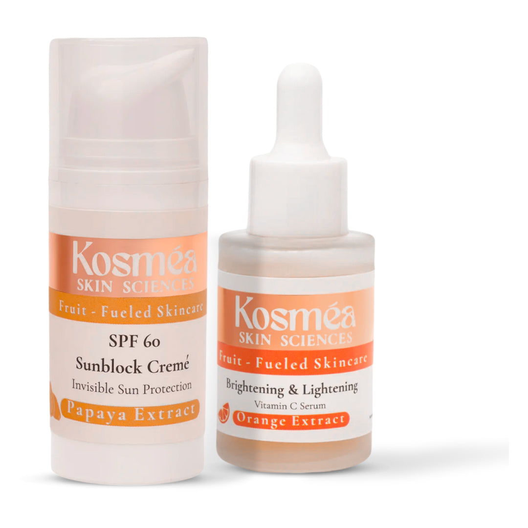 Glowing Skin Bundle (Vit C + Sunblock Bundle) – Kosmea Skin Sciences